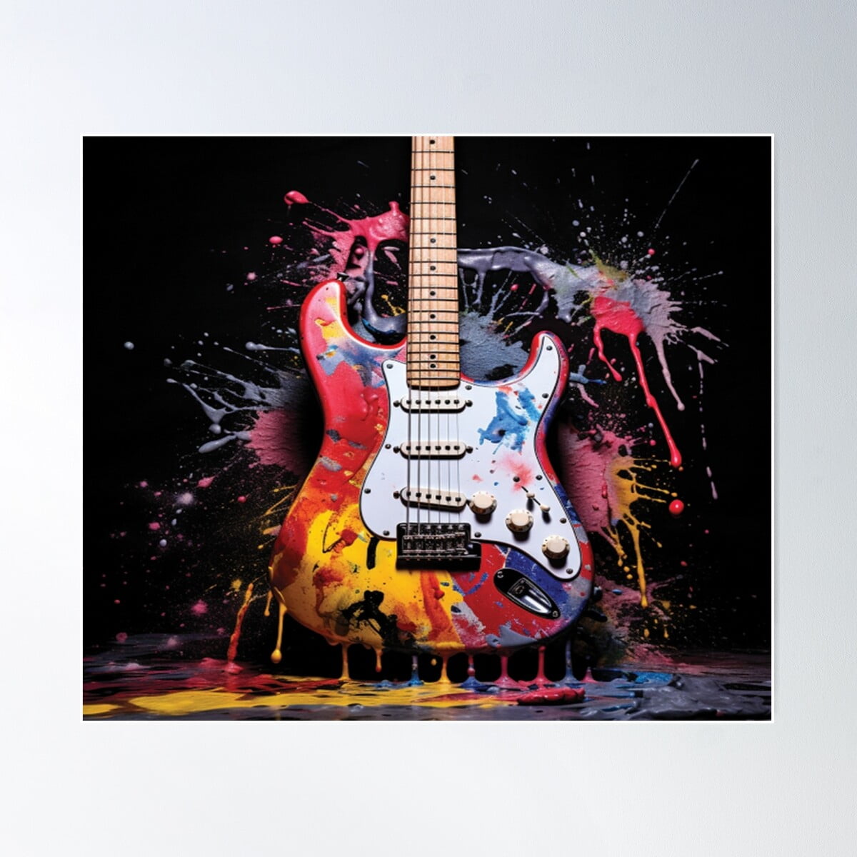 Guitar Art - Abstract Digital - Fender Stratocaster Poster Wall Art ...