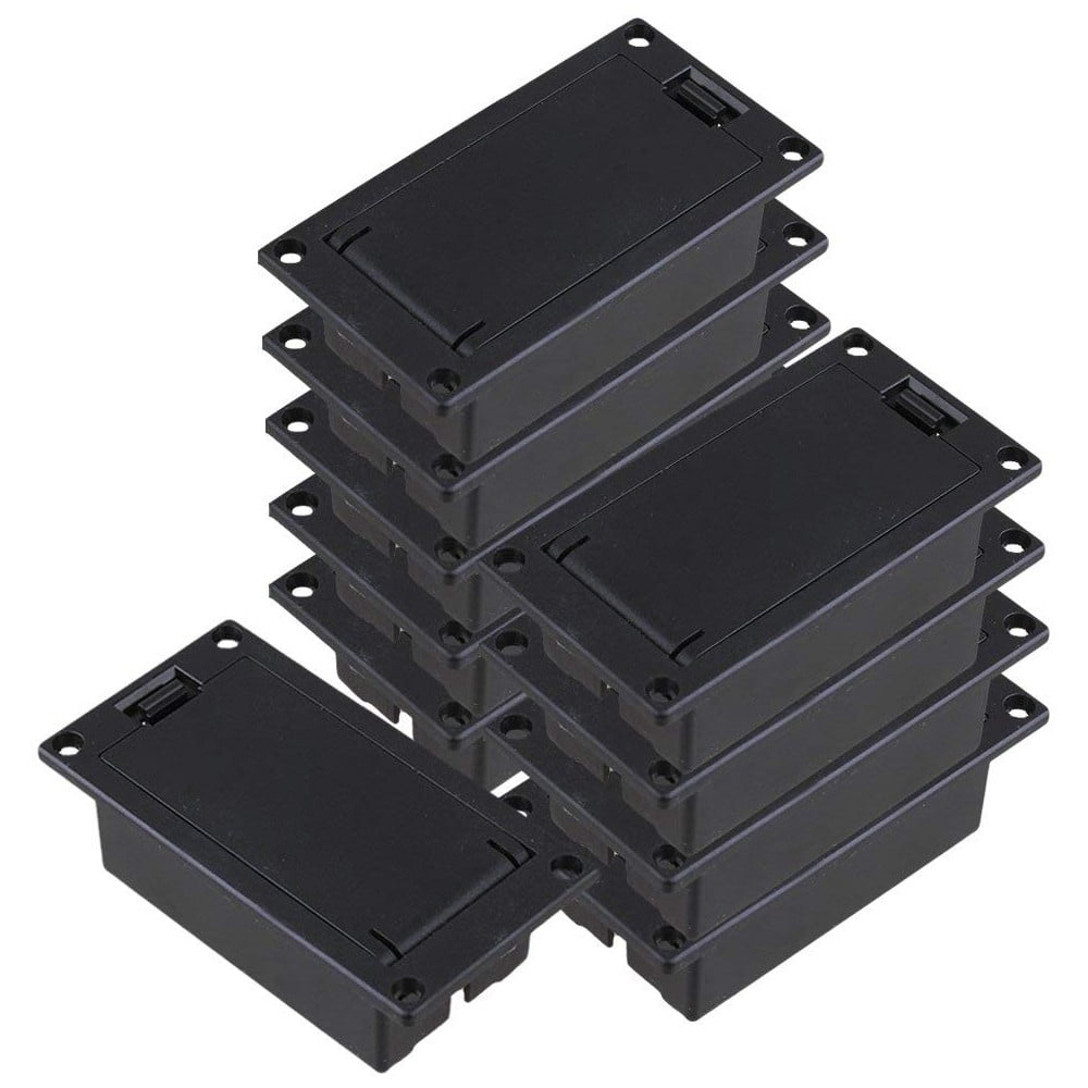 Guitar Bass 9V Battery Holder Compartment Cover Case Black Set of 10 ...