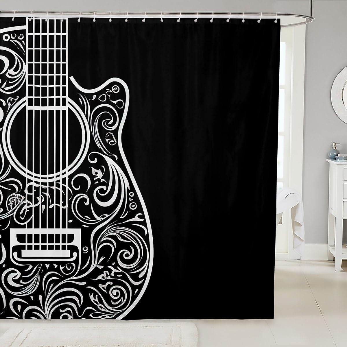 Guitar Bath Curtain Music Themed Guitar Shower Curtain Guitar ...