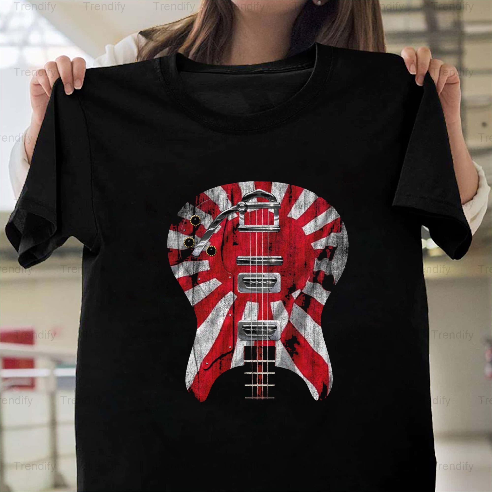 Guitar Body FlagT Japan2 Funny Music Patriotic Parody H11710 T-Shirt ...