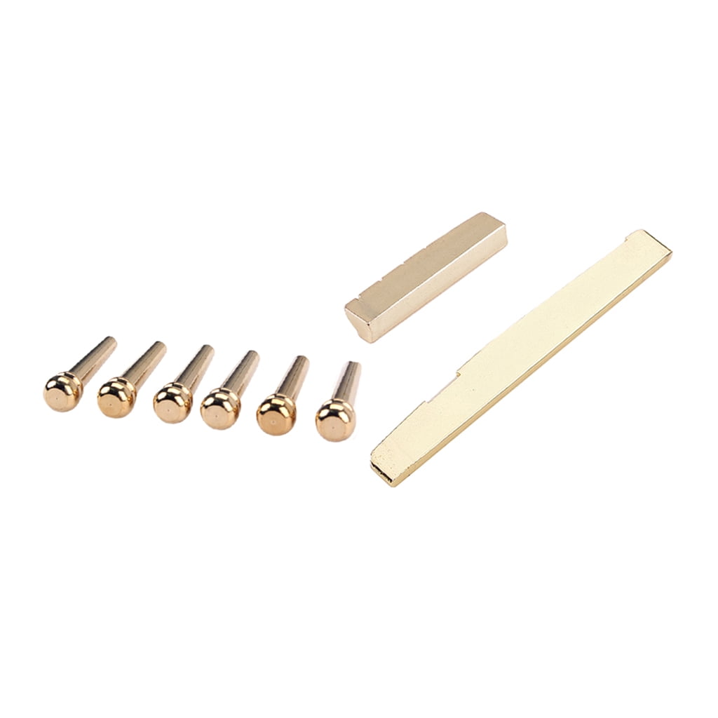 Guitar Brass 6 String Slotted Golden Plated Acoustic Guitar Nut and ...
