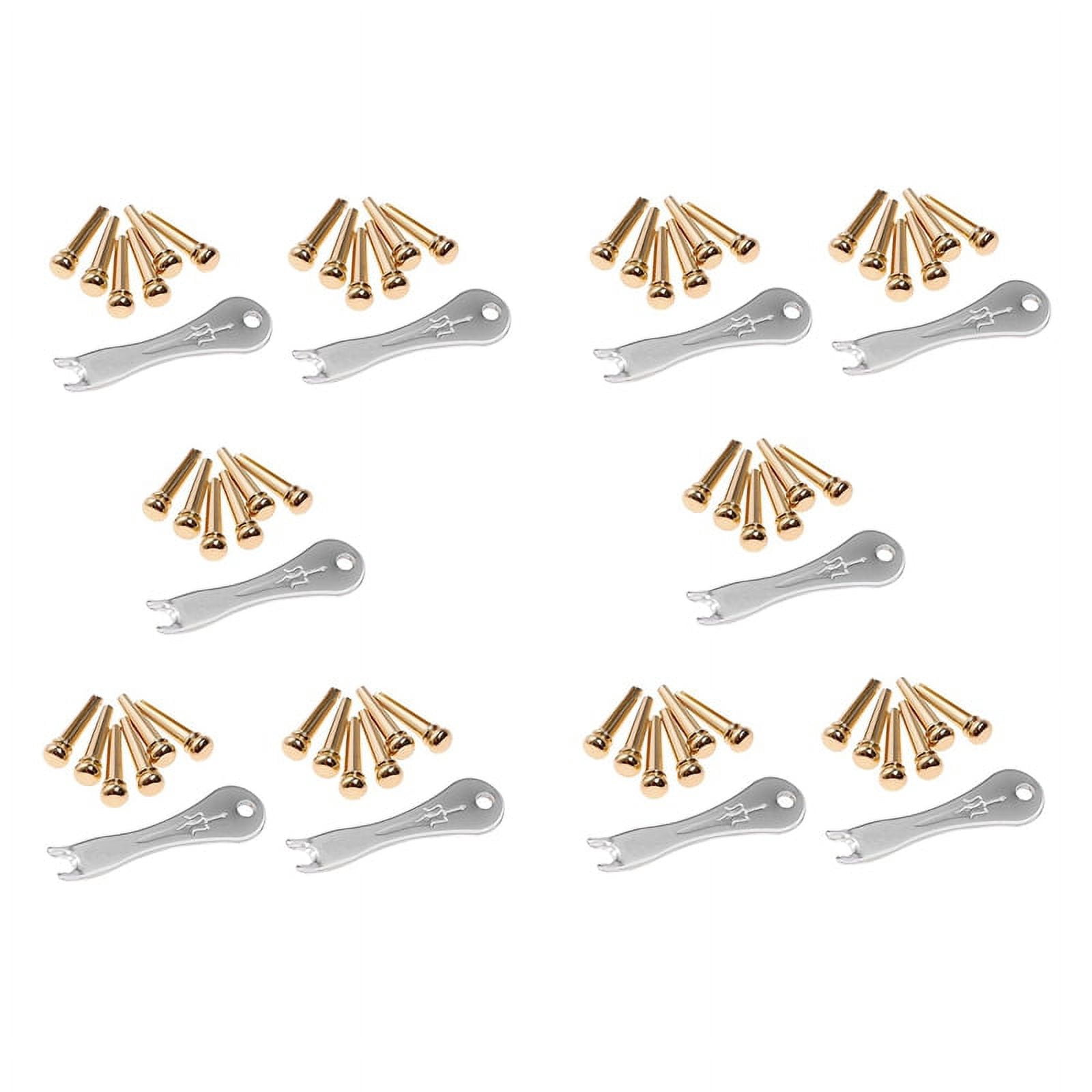 Guitar Bridge Pins 60Pcs Brass Endpin for Acoustic Guitar with Guitar ...