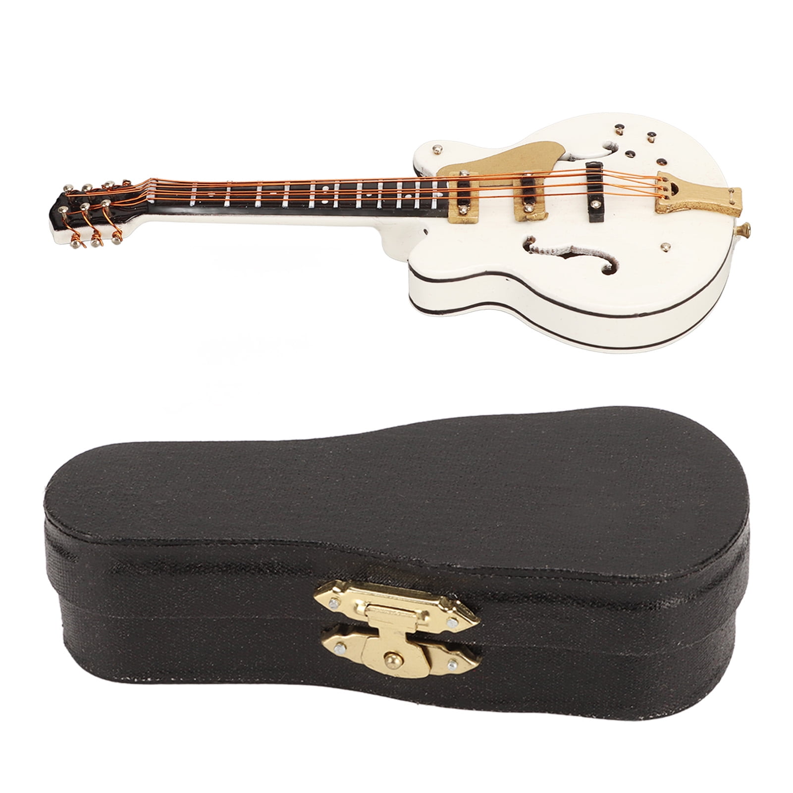 Guitar Brooch Pin White Hollow Stylish Style Wood Velvet Case ...