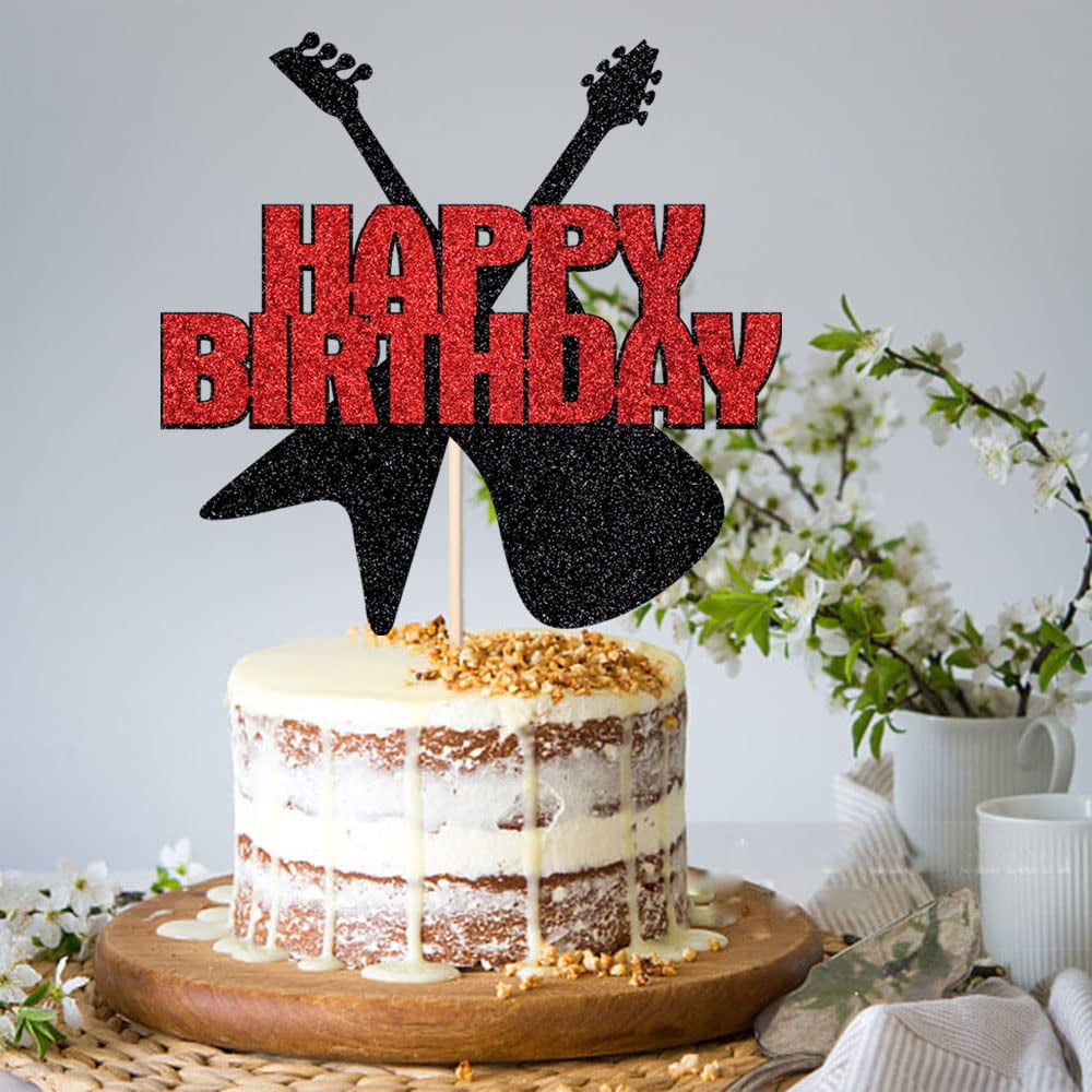 Guitar Cake Topper，Music Theme Cake Topper，Music Note Birthday Cake ...