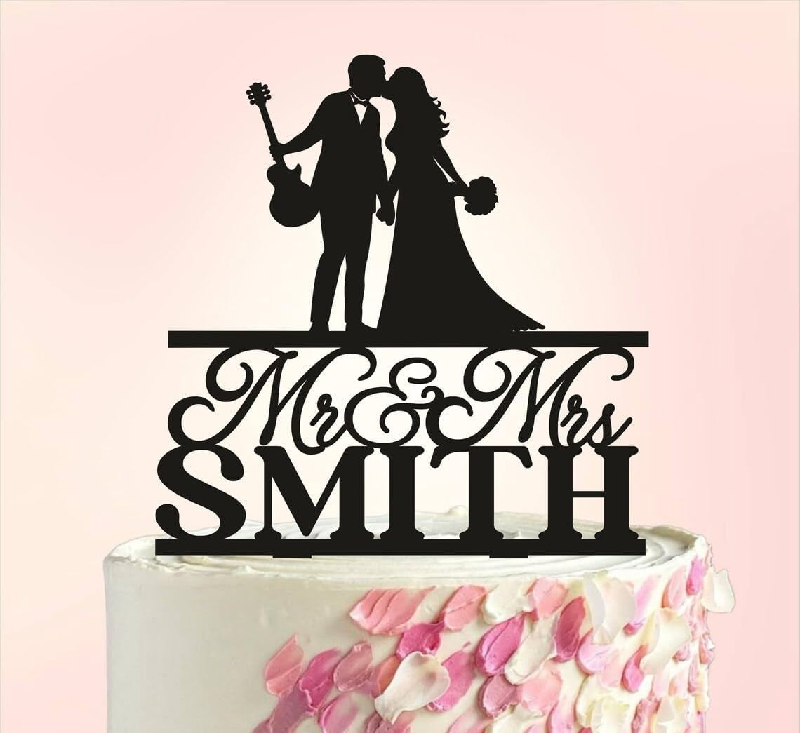 Guitar Cake Topper,Musician Wedding Cake Topper,Guitarist Couple Cake ...