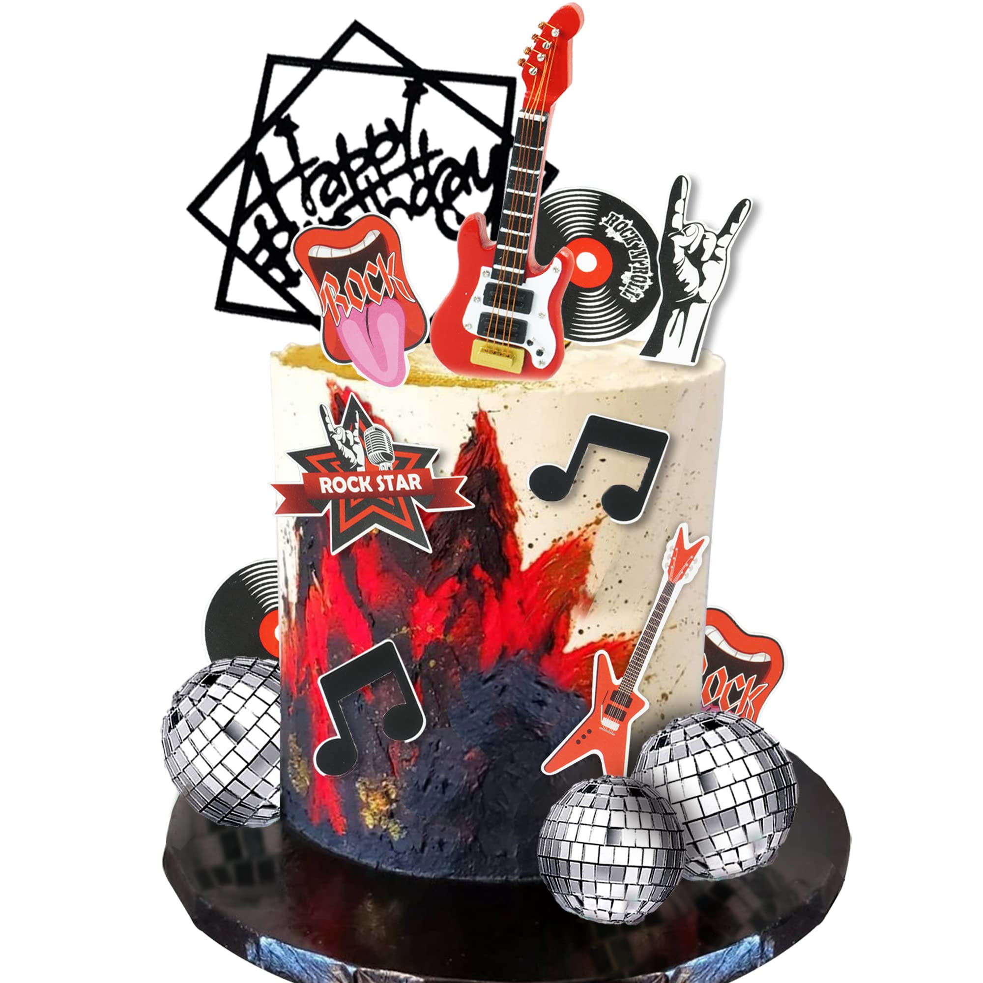 Guitar Cake Toppers Music Theme Birthday COC1Cake Toppers Electric ...