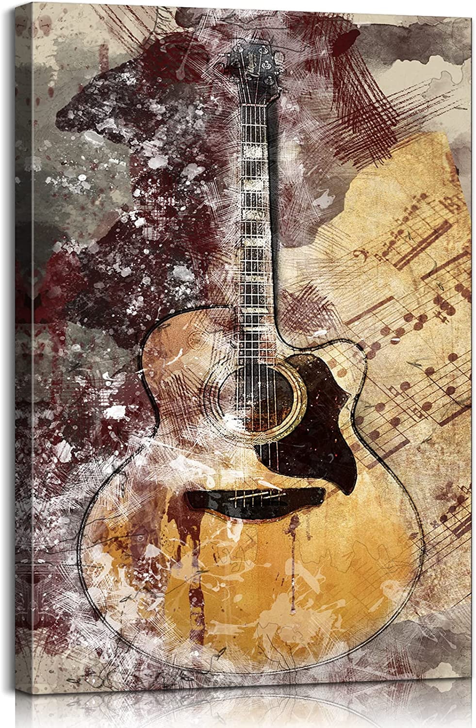 Guitar Canvas Wall Art Retro Guitar Decor Vintage Music Posters ...