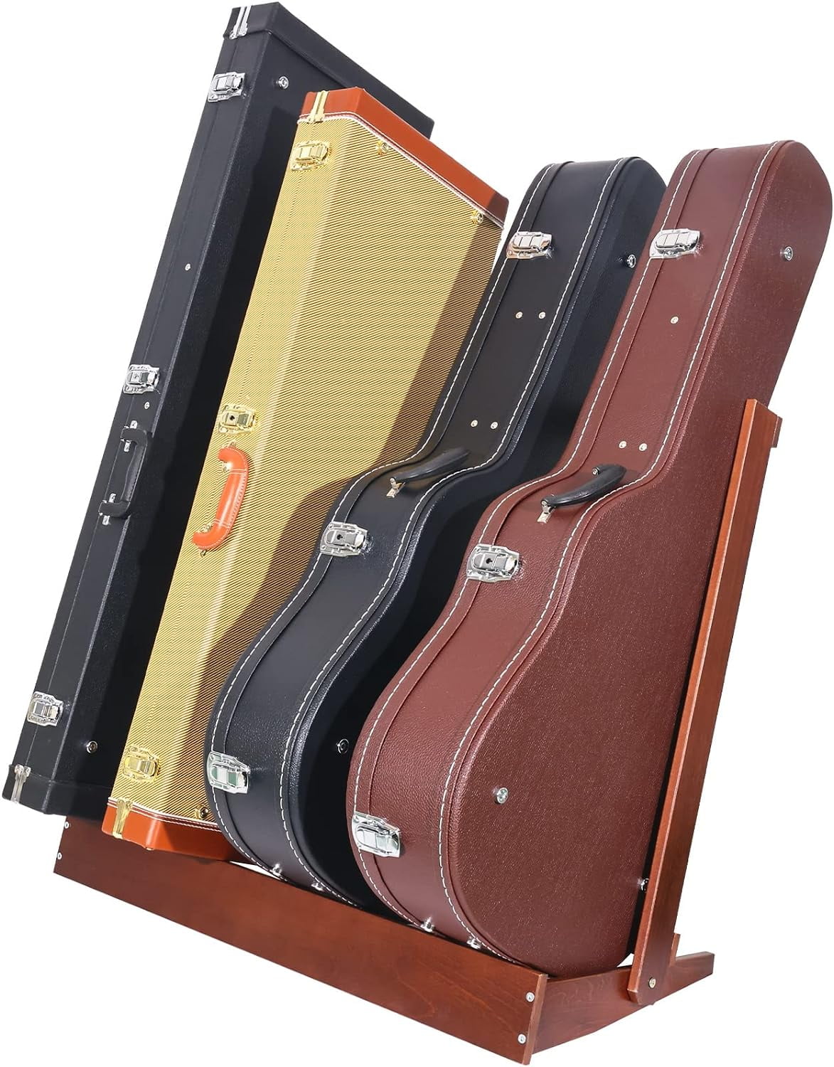Guitar Case Rack, Folding Hard Beech Wood Guitar Case Stand for ...