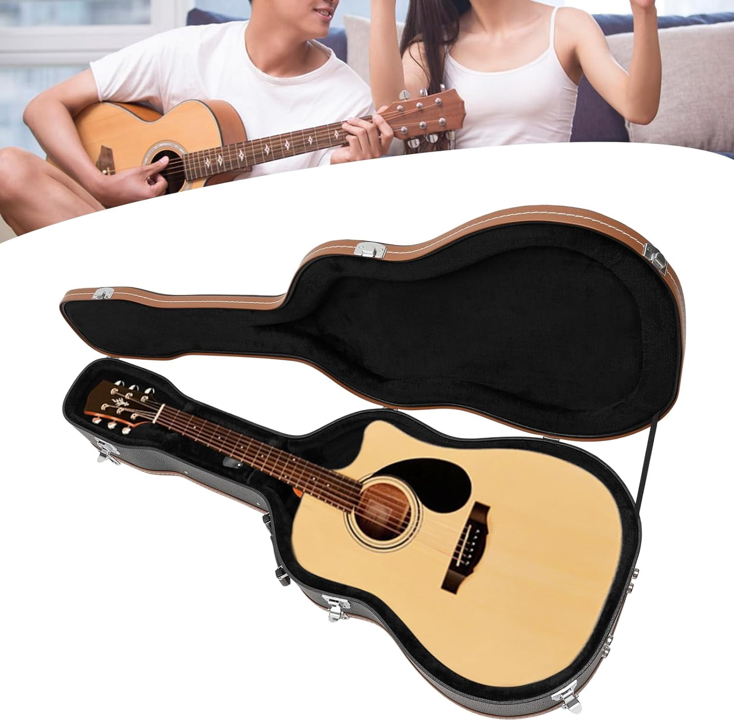 Guitar Case with Key, Wooden Guitar Case, Electric Guitar Hard Case ...