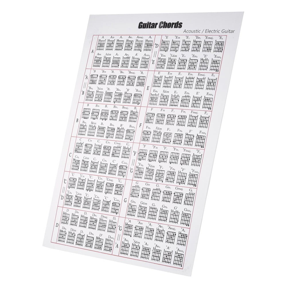 Guitar Chord Fingering Chart Practice Chart Suitable for Guitar Players ...