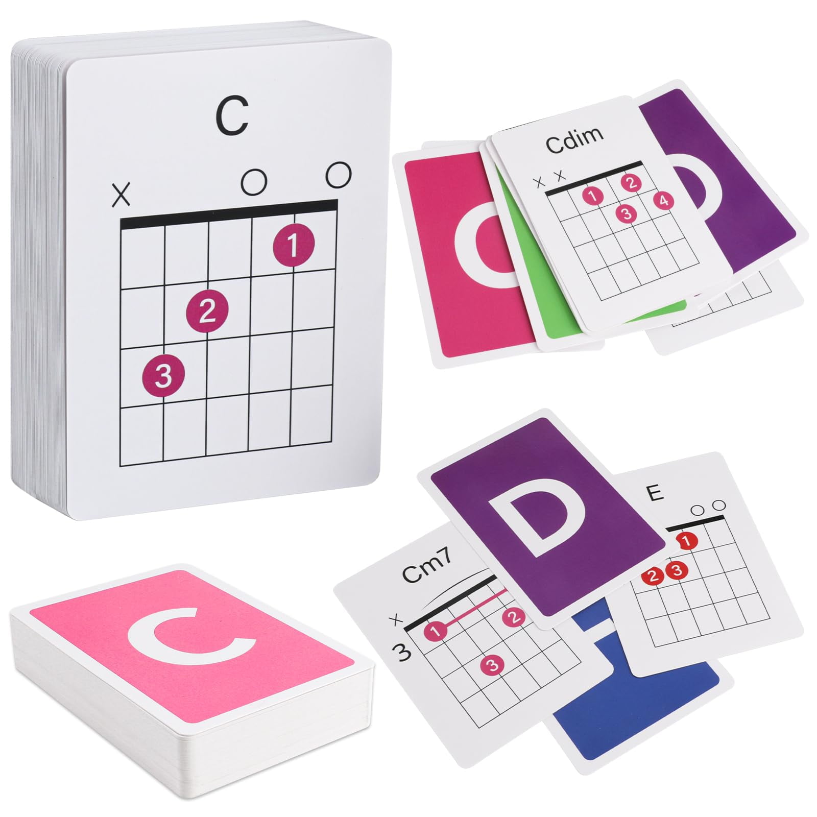 Guitar Chord Flashcards - AIF9 56Pcs Acoustic & Electric Guitar ...