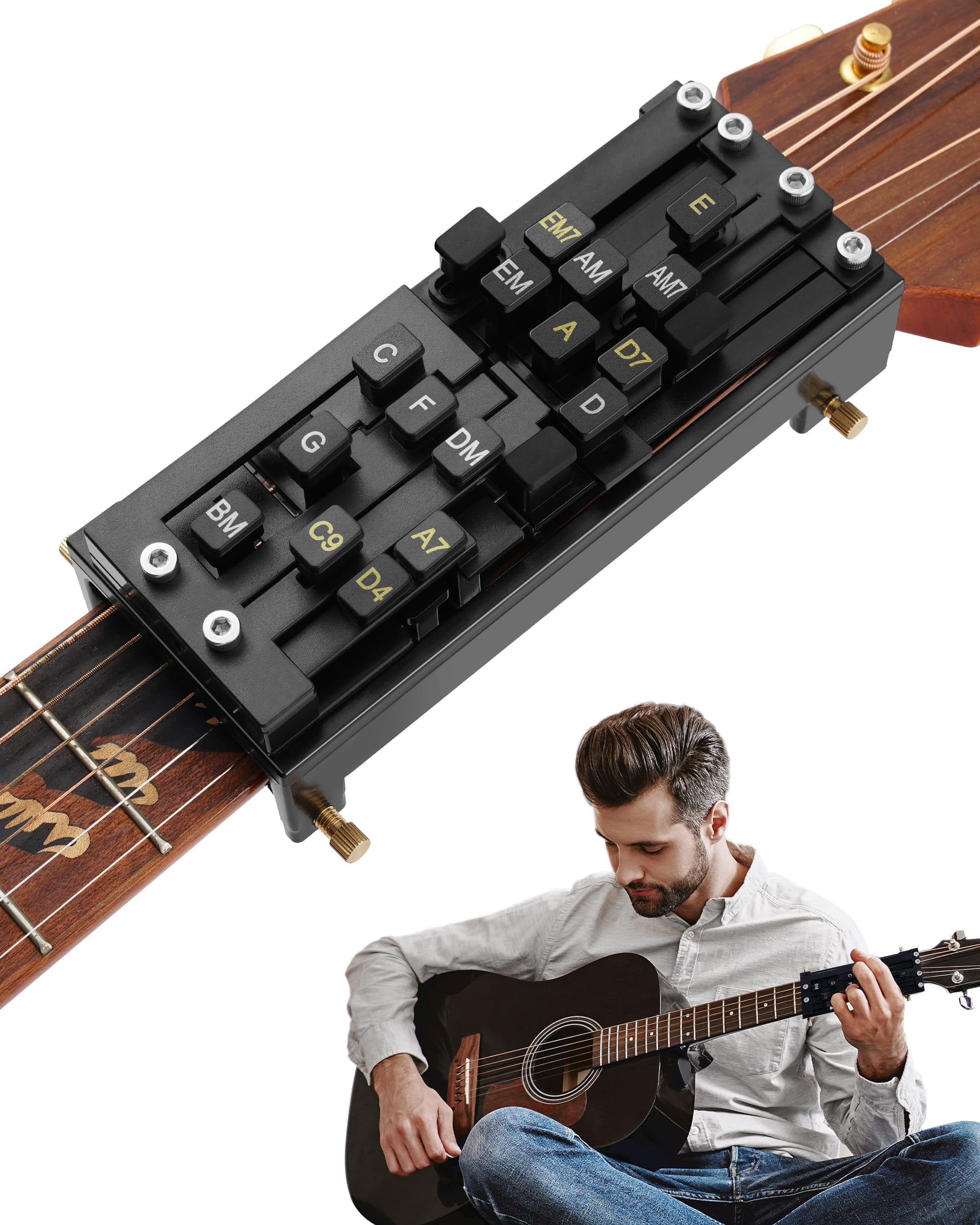 Guitar Chord Presser - Guitar Aid Chord Trainer for Beginners, Guitar ...