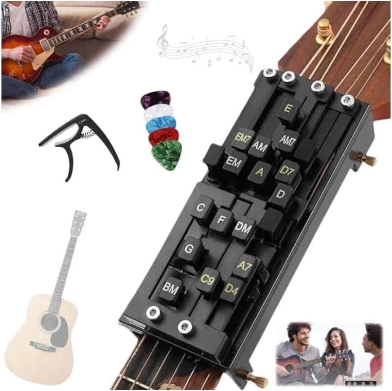 Guitar Chord Presser for Beginners – One-Touch Guitar Learning Aid Tool ...