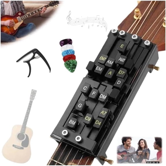 Guitar Chord Presser for Beginners – One-Touch Guitar Learning Aid Tool ...
