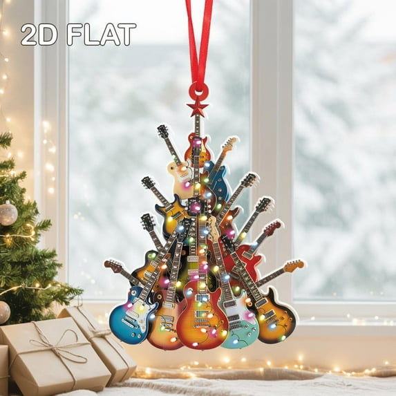 Guitar Christmas Tree Ornament | Premium Acrylic Christmas Tree Decor ...