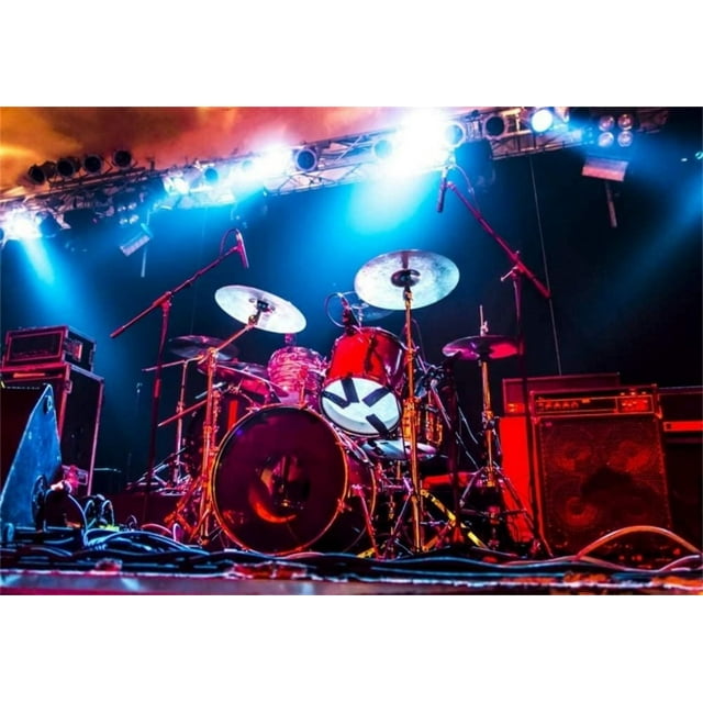 Guitar Colorful Music Rock Style Brick Wall Background Custom Birthday ...