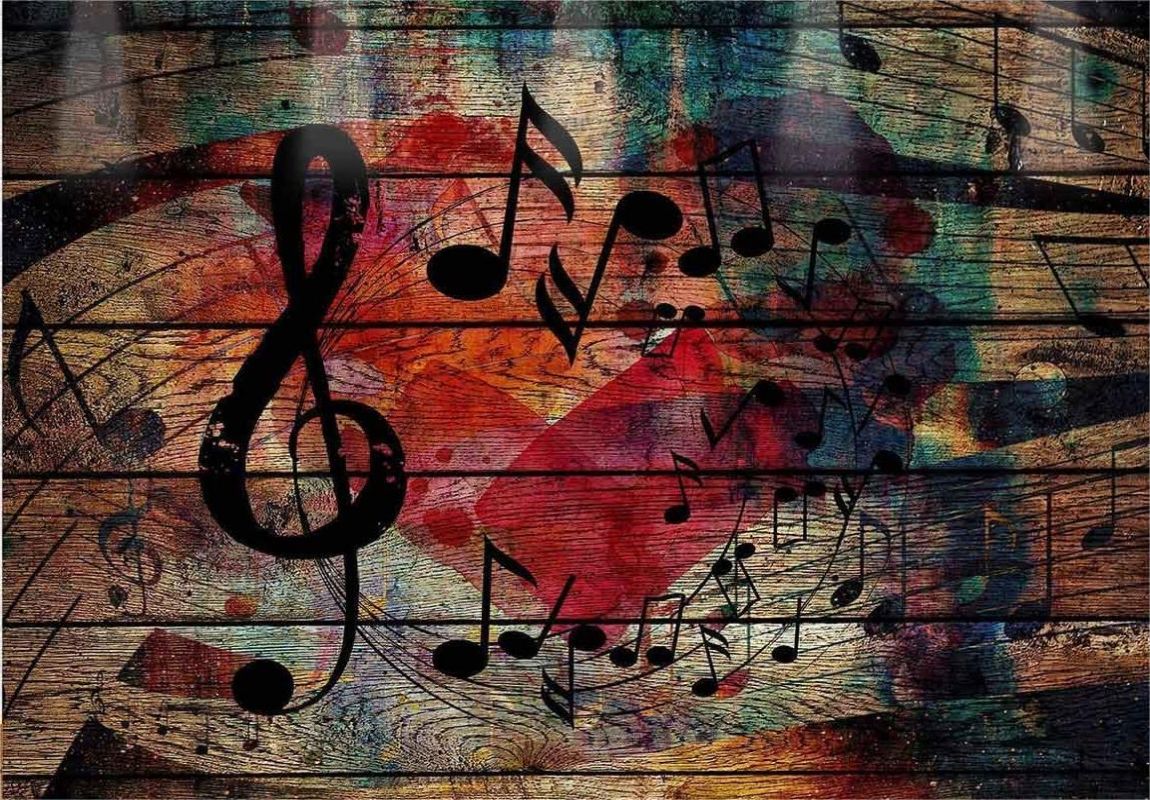 Guitar Colorful Music Rock Style Brick Wall Background Custom Birthday ...