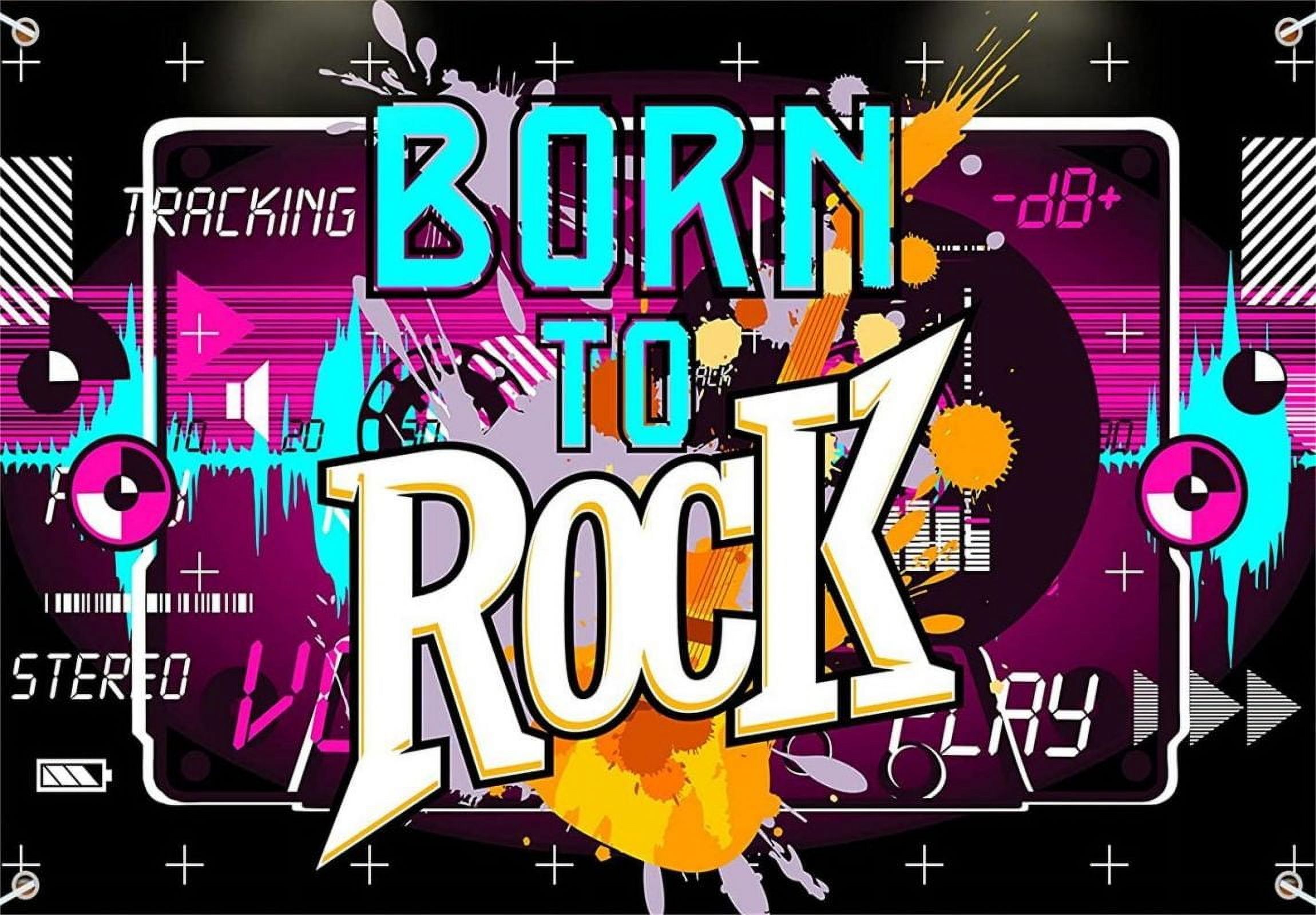 Guitar Colorful Music Rock Style Brick Wall Background Custom Birthday ...