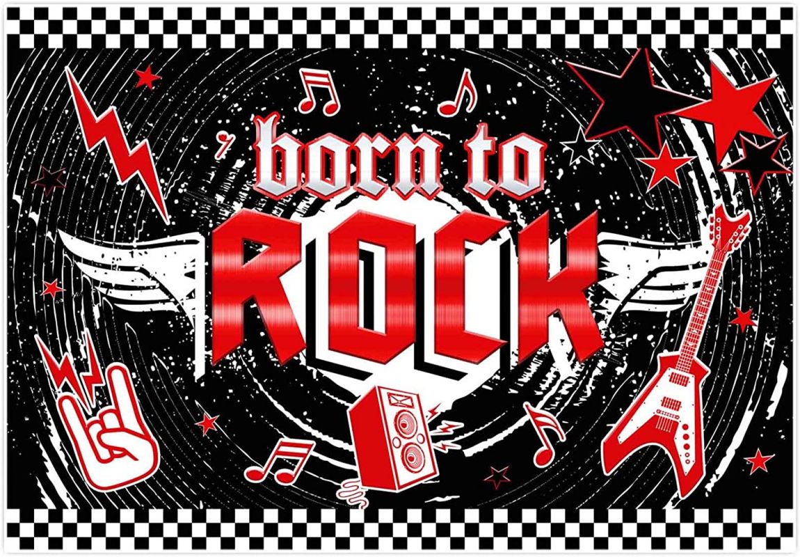 Guitar Colorful Music Rock Style Brick Wall Background Custom Birthday ...