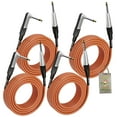 Guitar Cords (4 Pack) Right Angle Instrument Cable by Fat Toad 20FT 1/4 ...