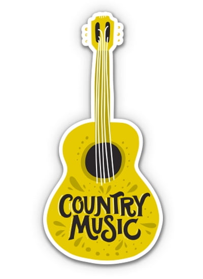 Guitar Country Music - 12" Vinyl Sticker Waterproof Decal - Walmart.com