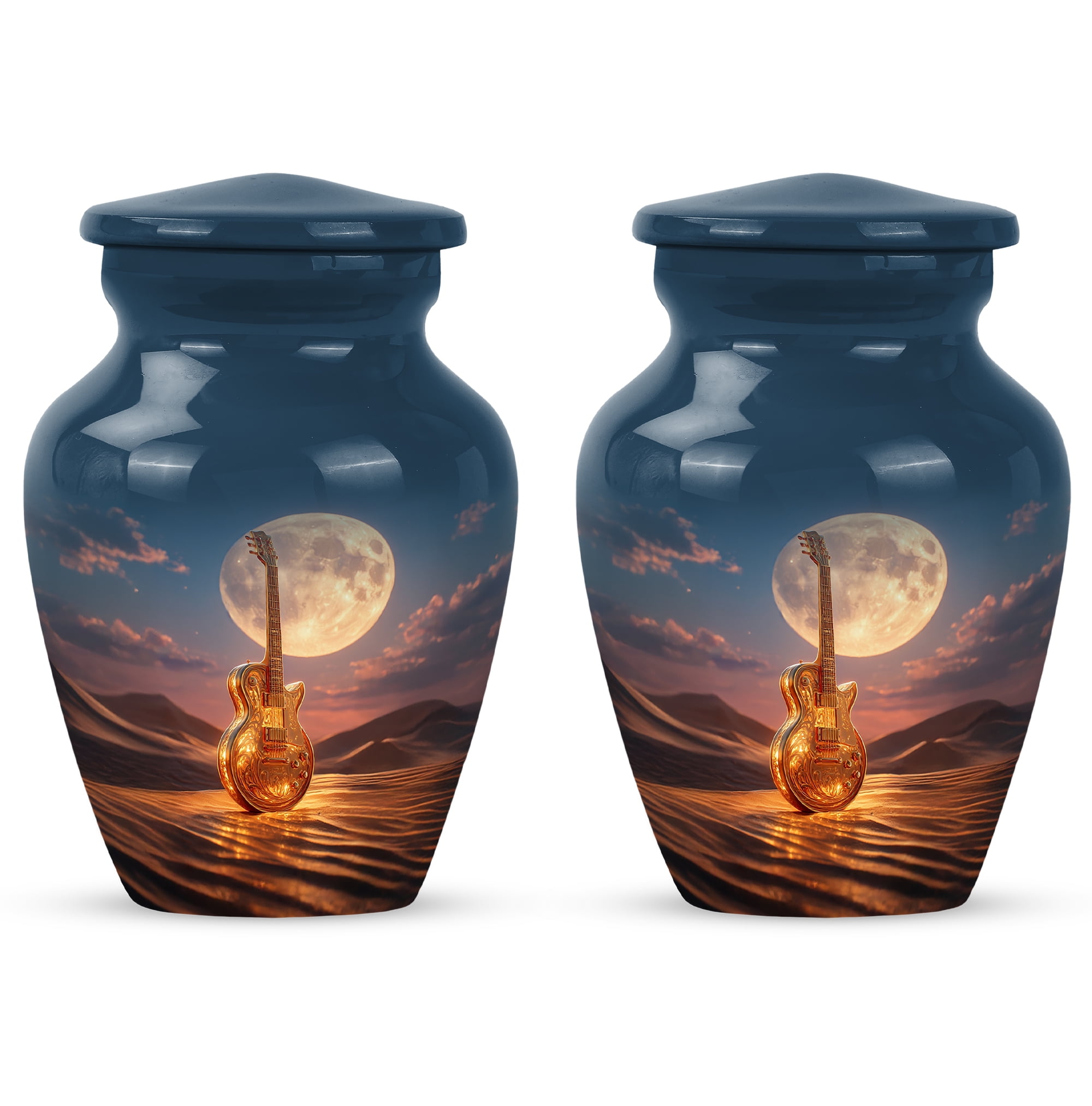 Guitar Cremation Keepsake Urn, Mini Urn For Human Ashes, Small Keepsake ...