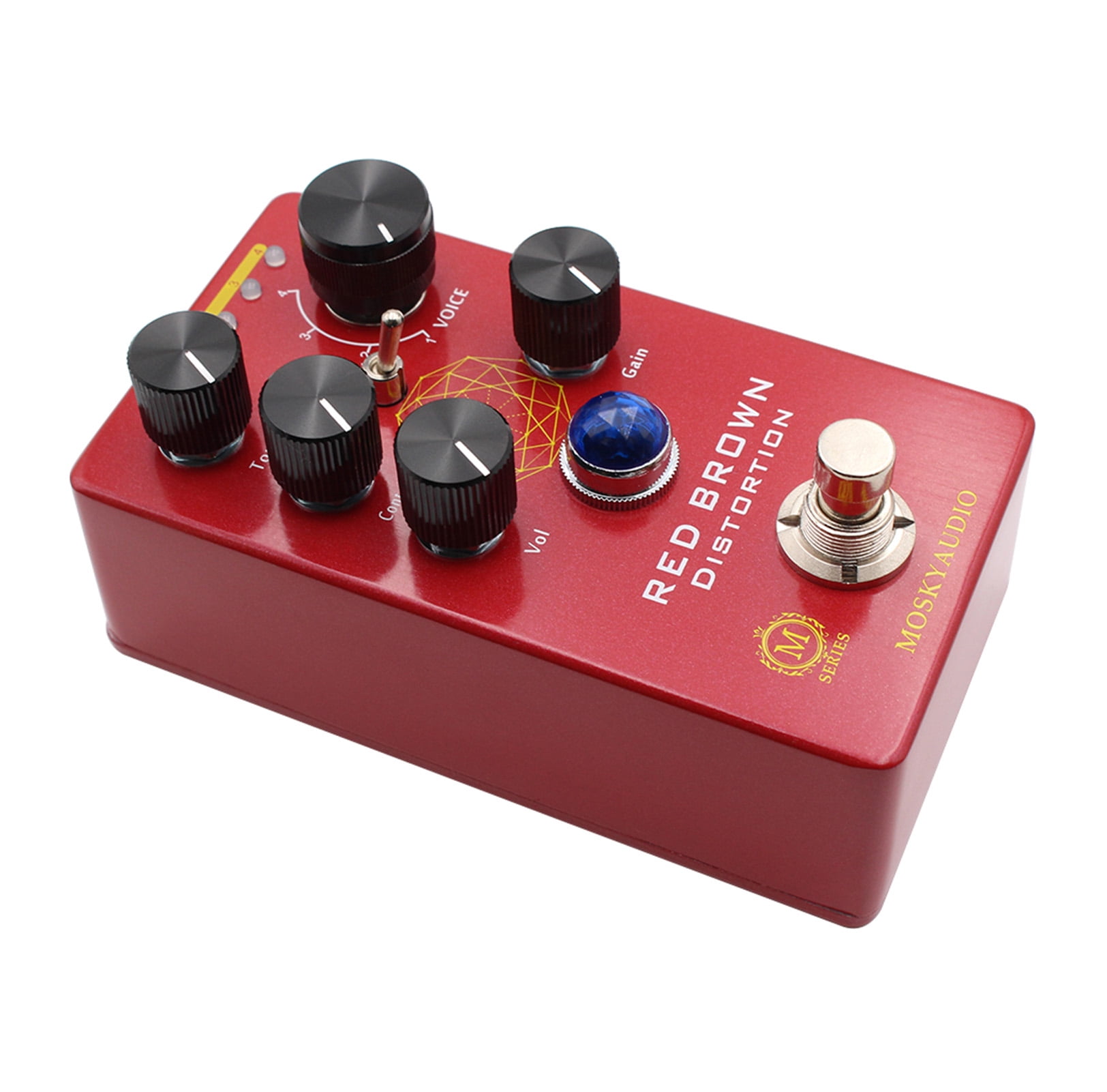 Guitar Distortion Effects Pedal RED BROWN Distortion Guitar Bass Effect ...