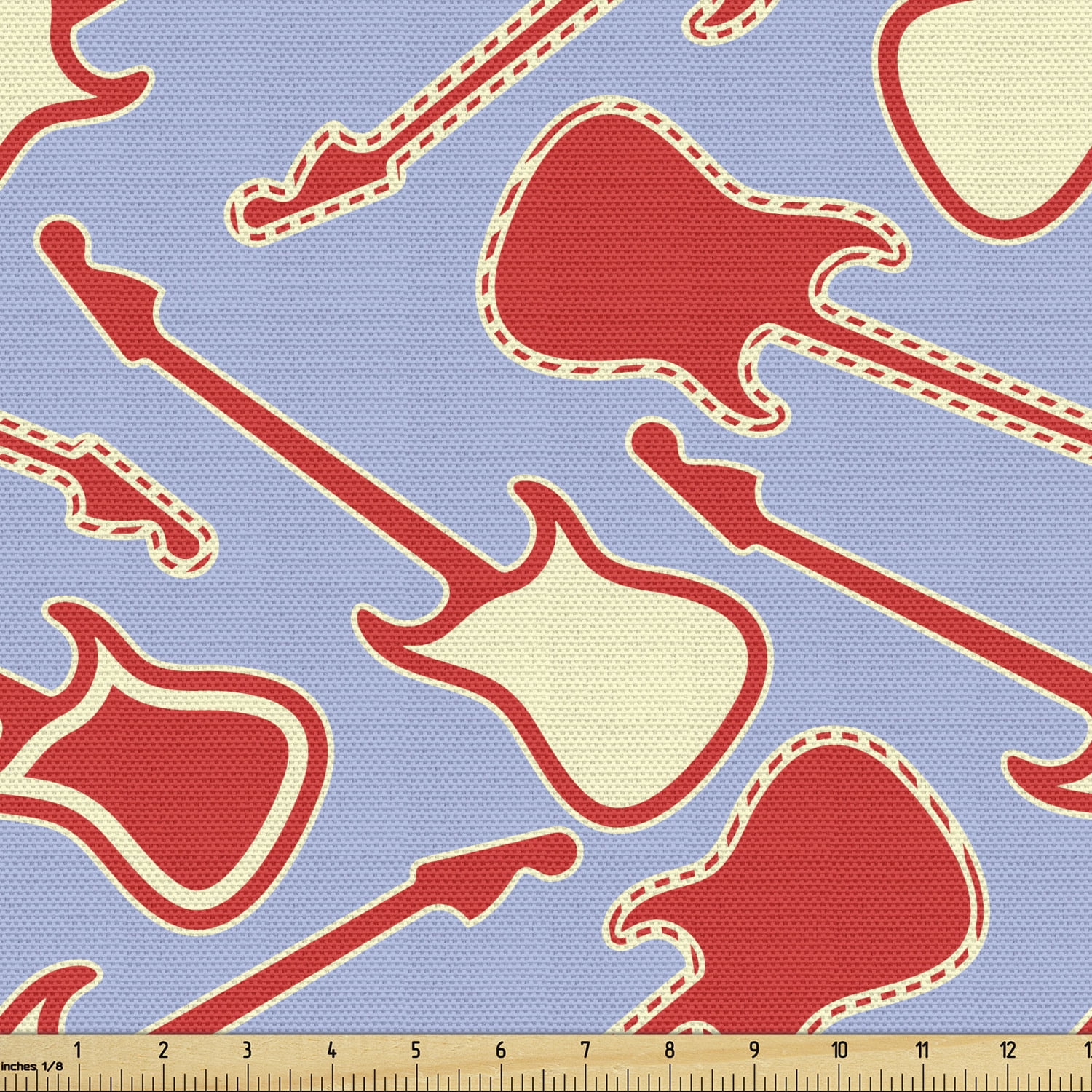 Ambesonne Guitar Fabric by the Yard Upholstery, Abstract Music ...