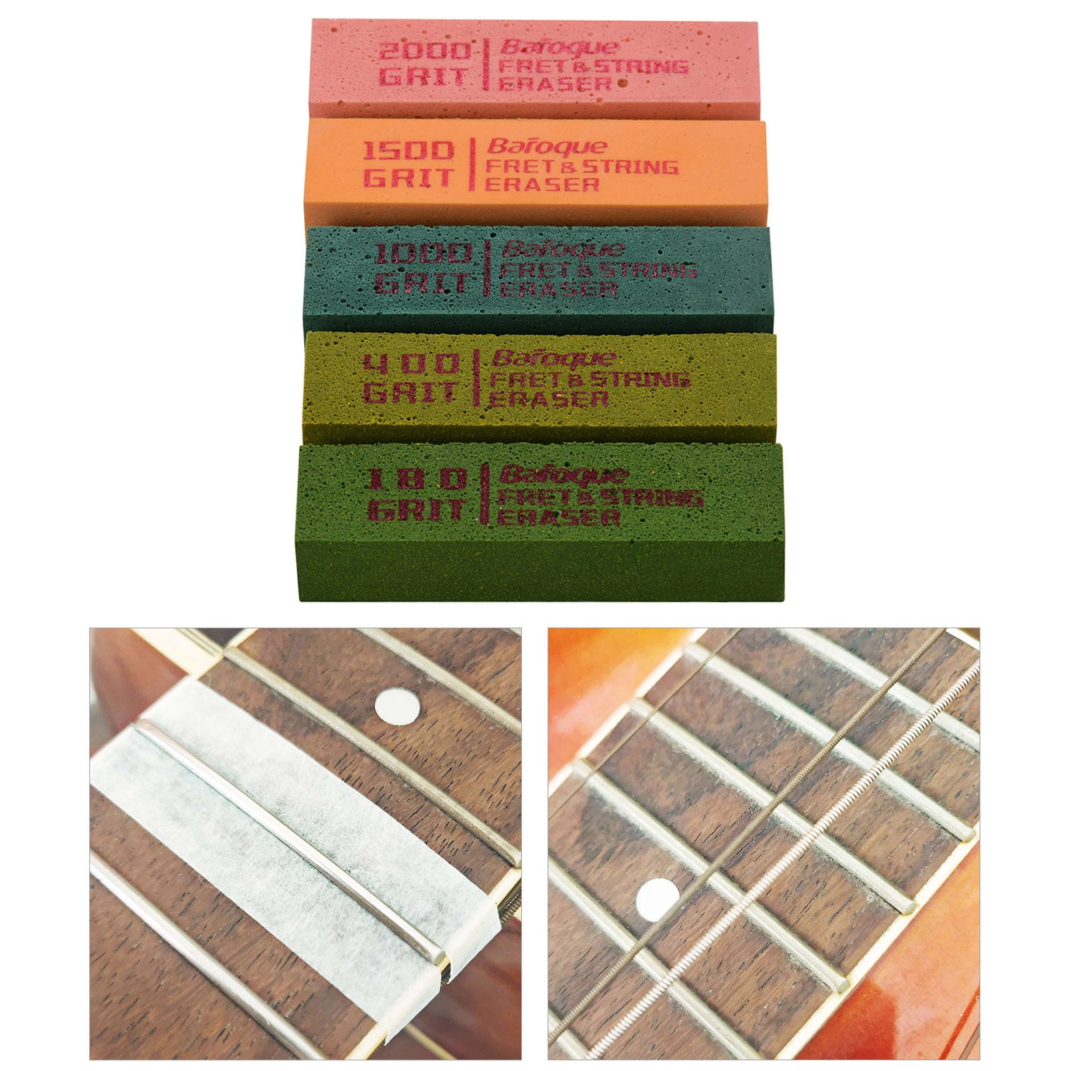 Guitar Fret Polishing Erasers Abraisive Rubber Blocks with 180 Grit ...