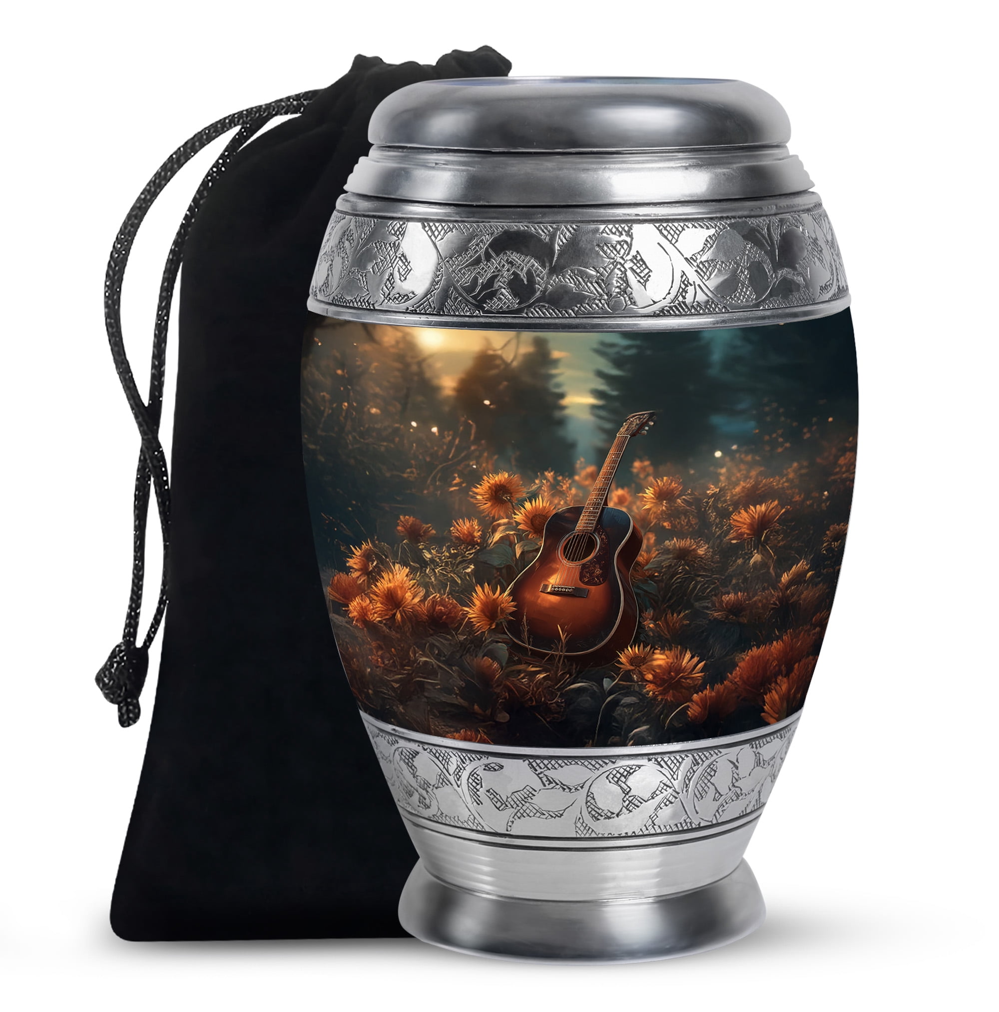 Guitar Funeral Urns For Ashes Adult Female Mom And Dad, Blue Cremation ...