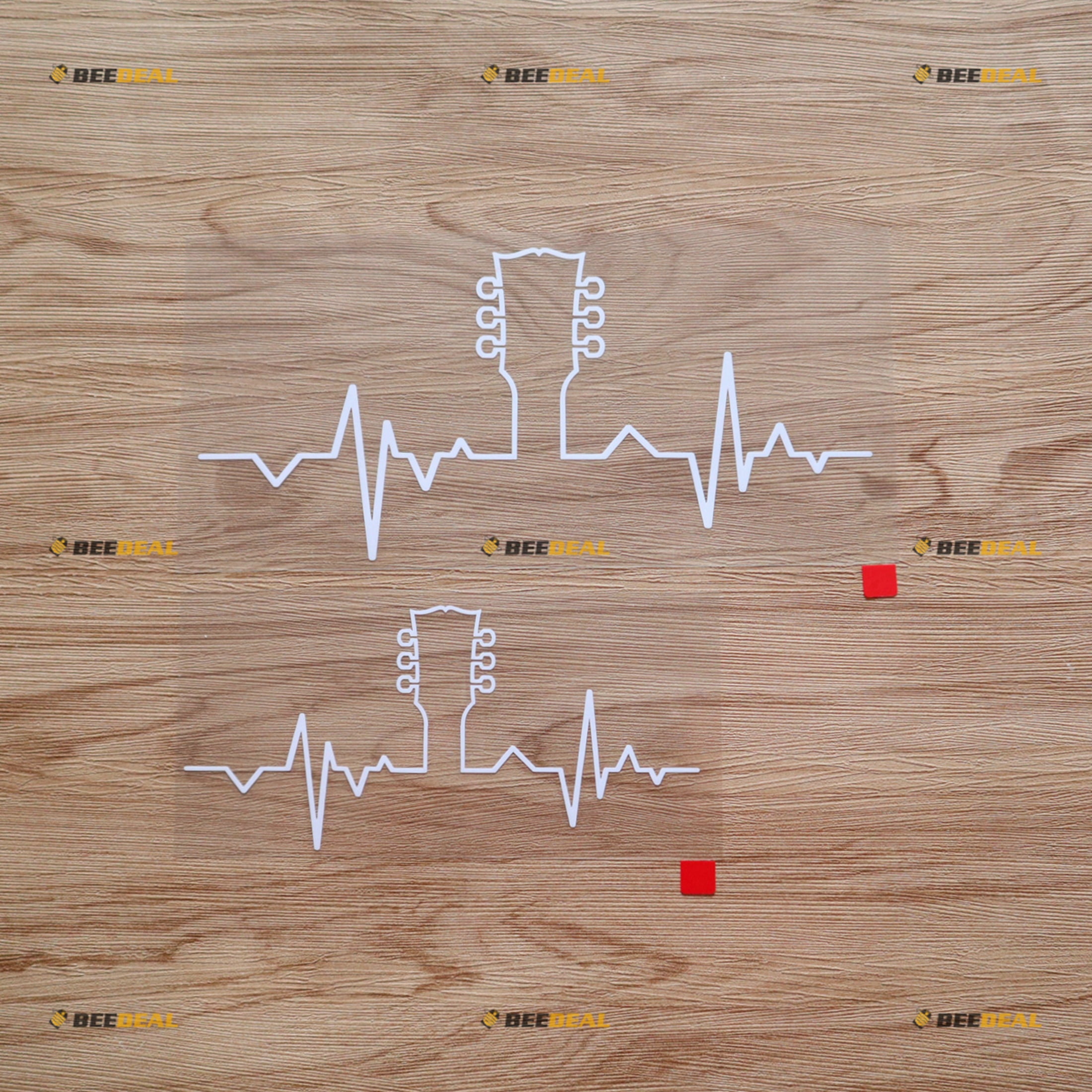 Guitar Head Love Music Heartbeat Lifeline Sticker Decal Vinyl - 2 Pack ...