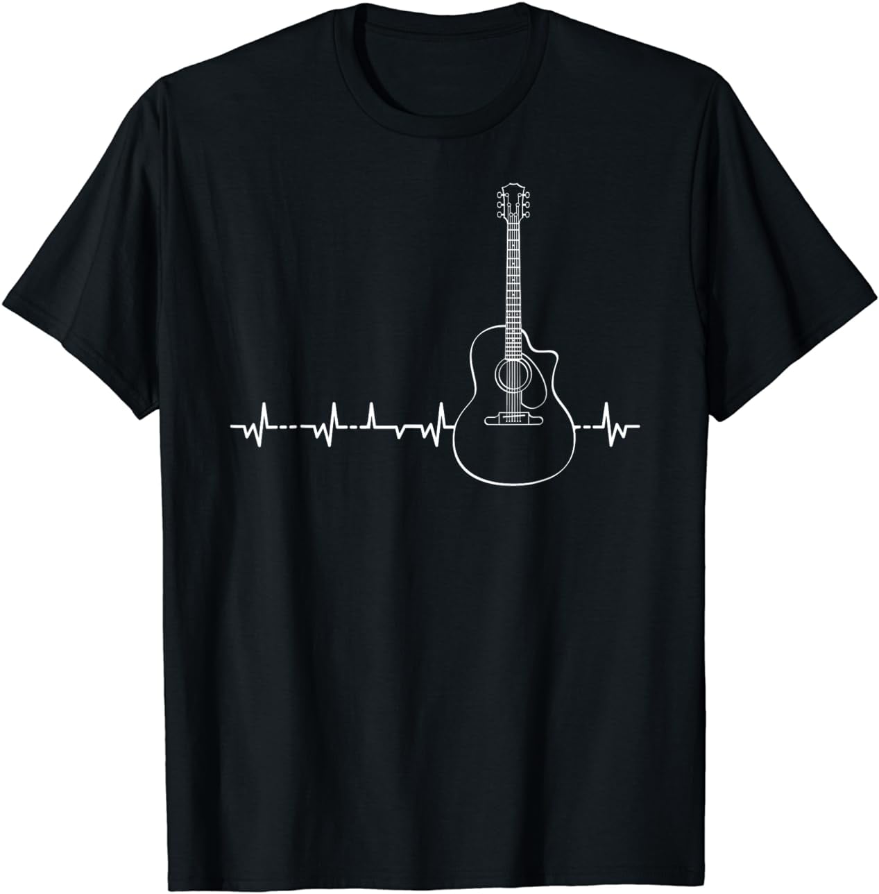 Guitar Heartbeat Pulse - Musical Theme T-Shirt - Walmart.com