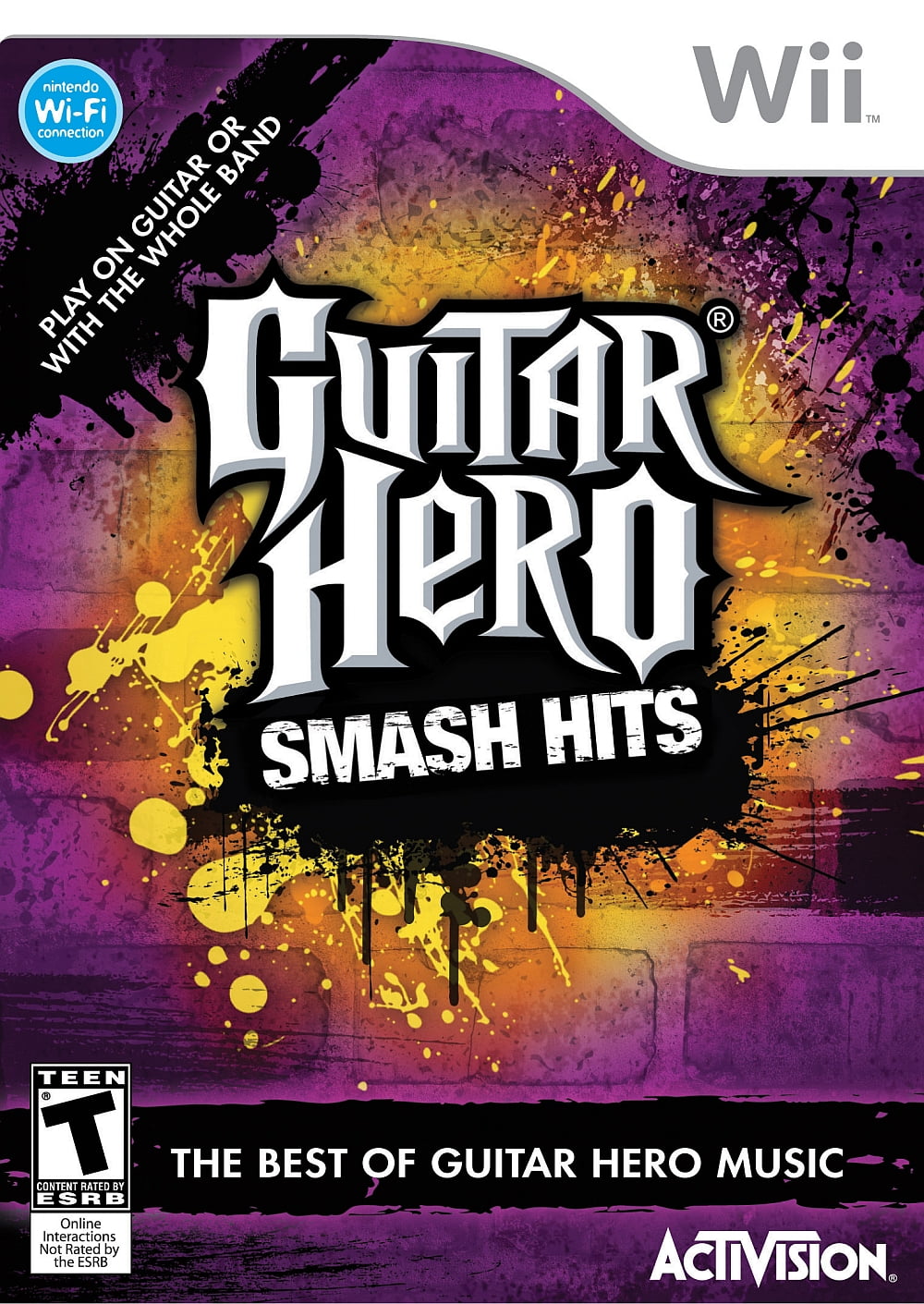 Free Shipping! Used Nintendo Wii Game Guitar Hero Smash Hits - Walmart ...