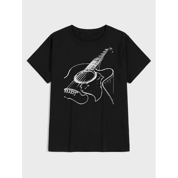 Guitar Ink Splash Graphic Shirt for Musicians, Music Fans, and Casual ...