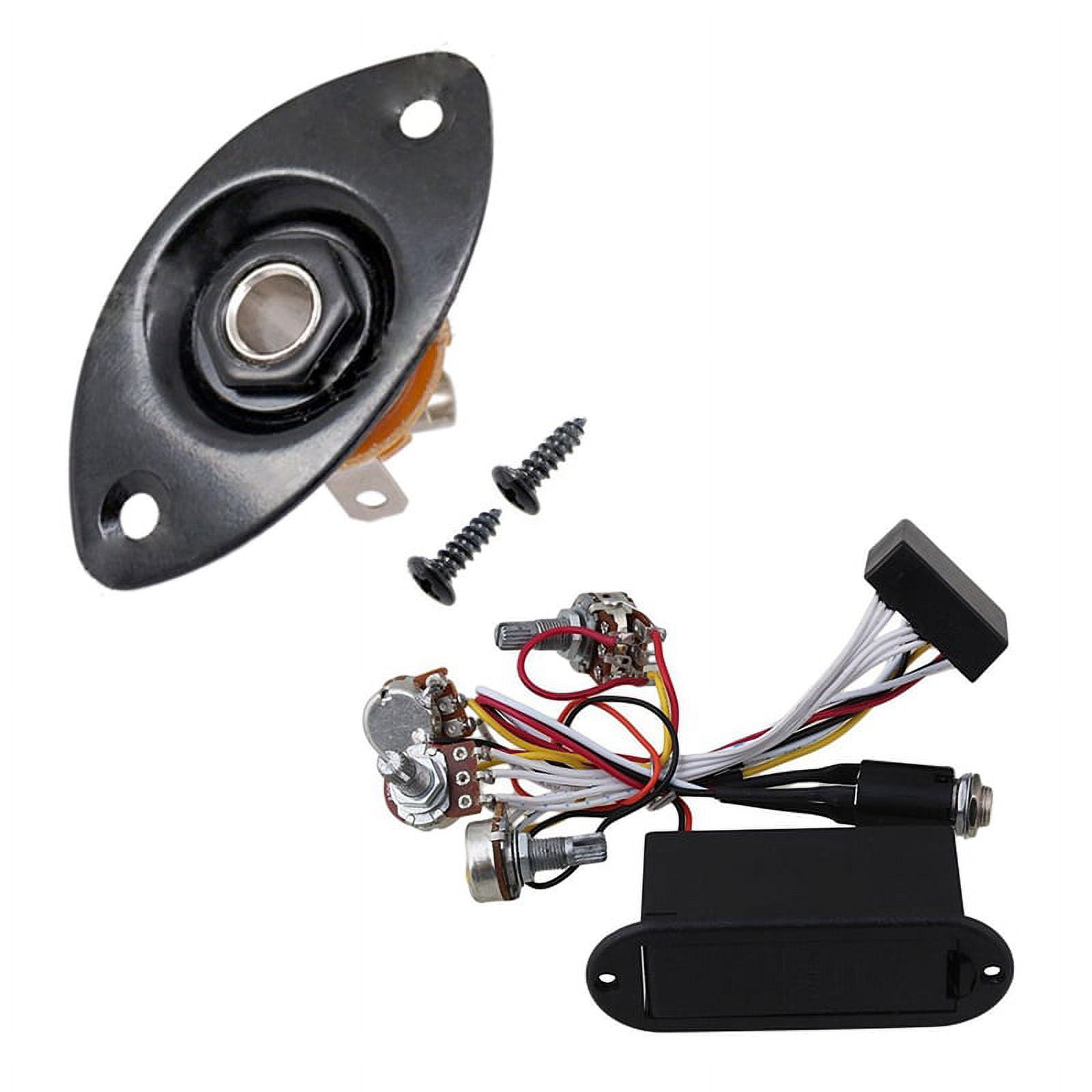 Guitar Jack Plate 30 Oval Indented Guitar Jack with 2 Band Active Bass ...