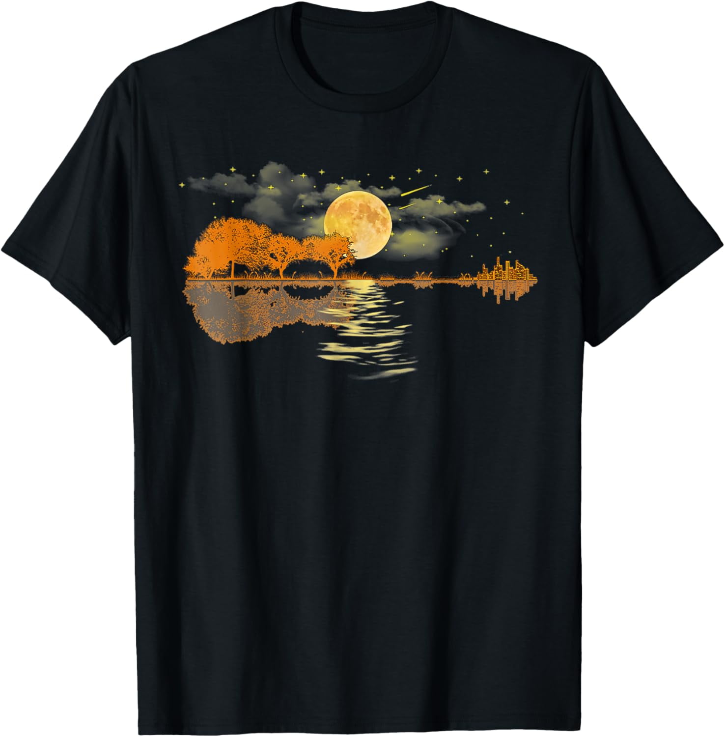 Guitar Lake Reflections Love Musician Acoustic Mens T-Shirt - Walmart.com