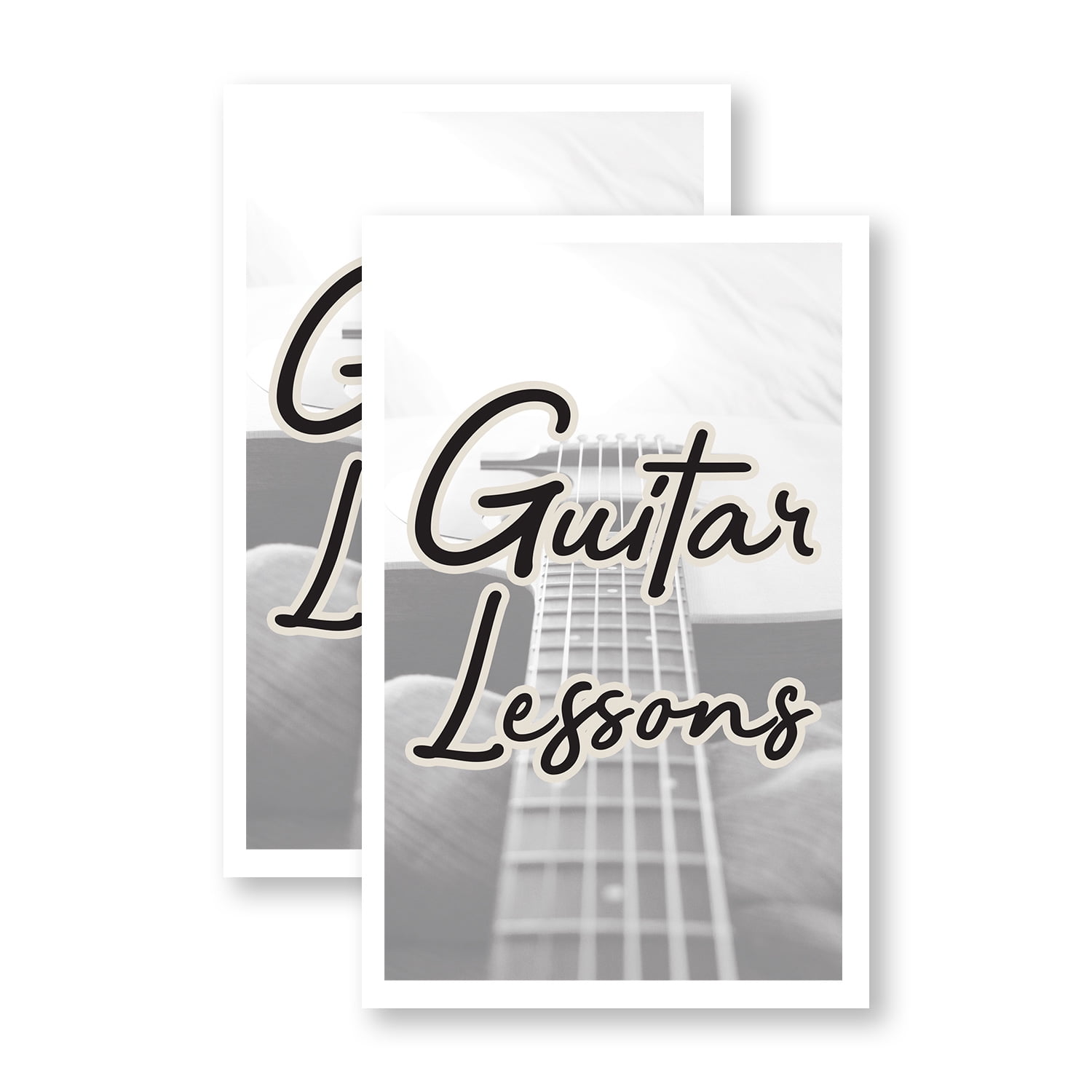 Guitar Lessons (2-Pack) 24 Inch x 36 Inch Vinyl Decals | Sign Insert ...