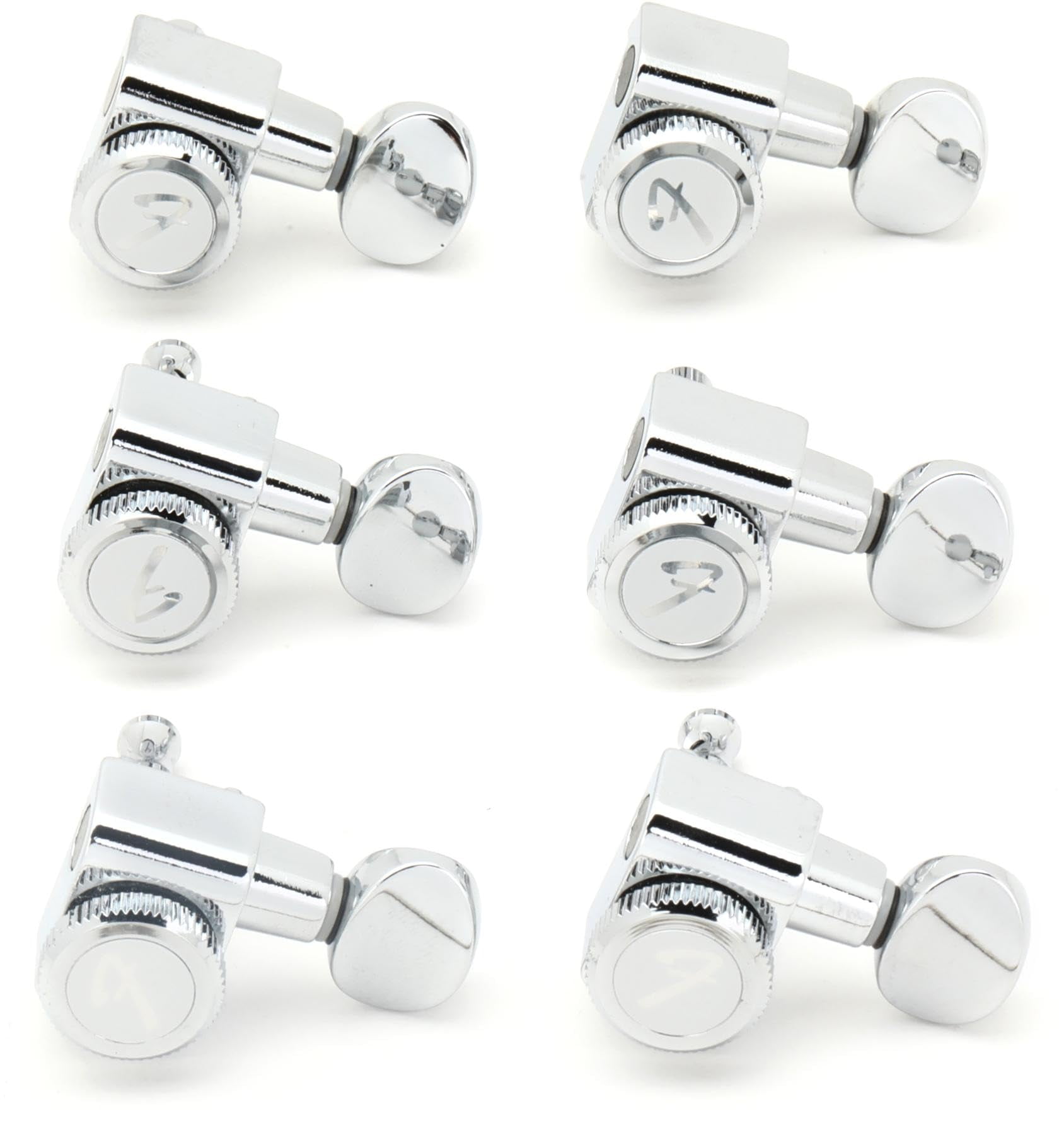 Guitar Locking Tuners Deluxe Staggered Design, Vintage Style Buttons, Chrome Plated, Includes ...