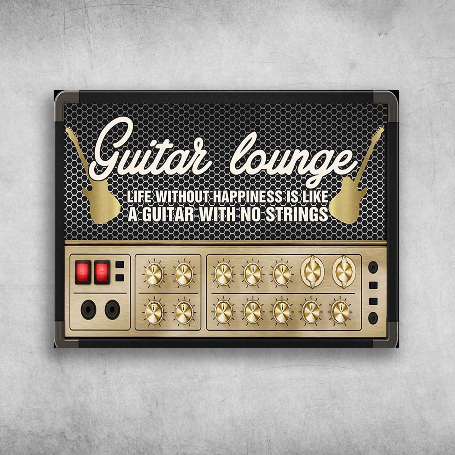 Guitar Lounge, Life Without Happiness Is Like, A Guitar With No Strings 11 x 17 Inch Poster ...