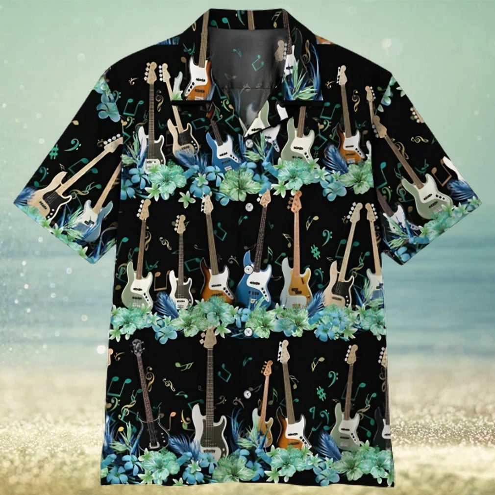 Guitar Lover 3D Bass Guitar Tropica Hawaiian Shirt - Walmart.com