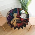 Guitar Music Graffiti Street Wall Art Tablecloths Round 60 inch Fabric ...