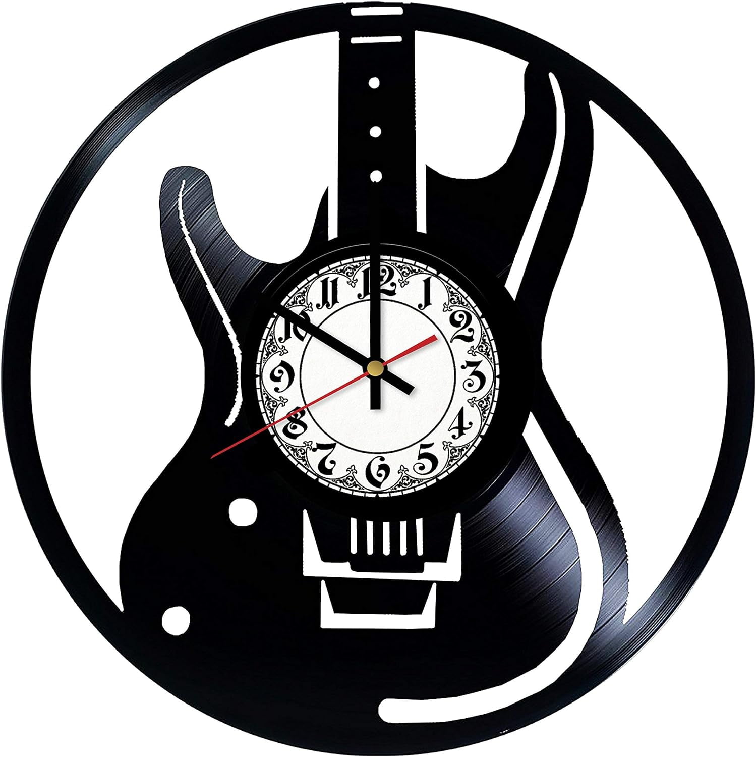 Guitar Music Vinyl Wall Clock,Vinyl Record Clock Wall Art Unique ...