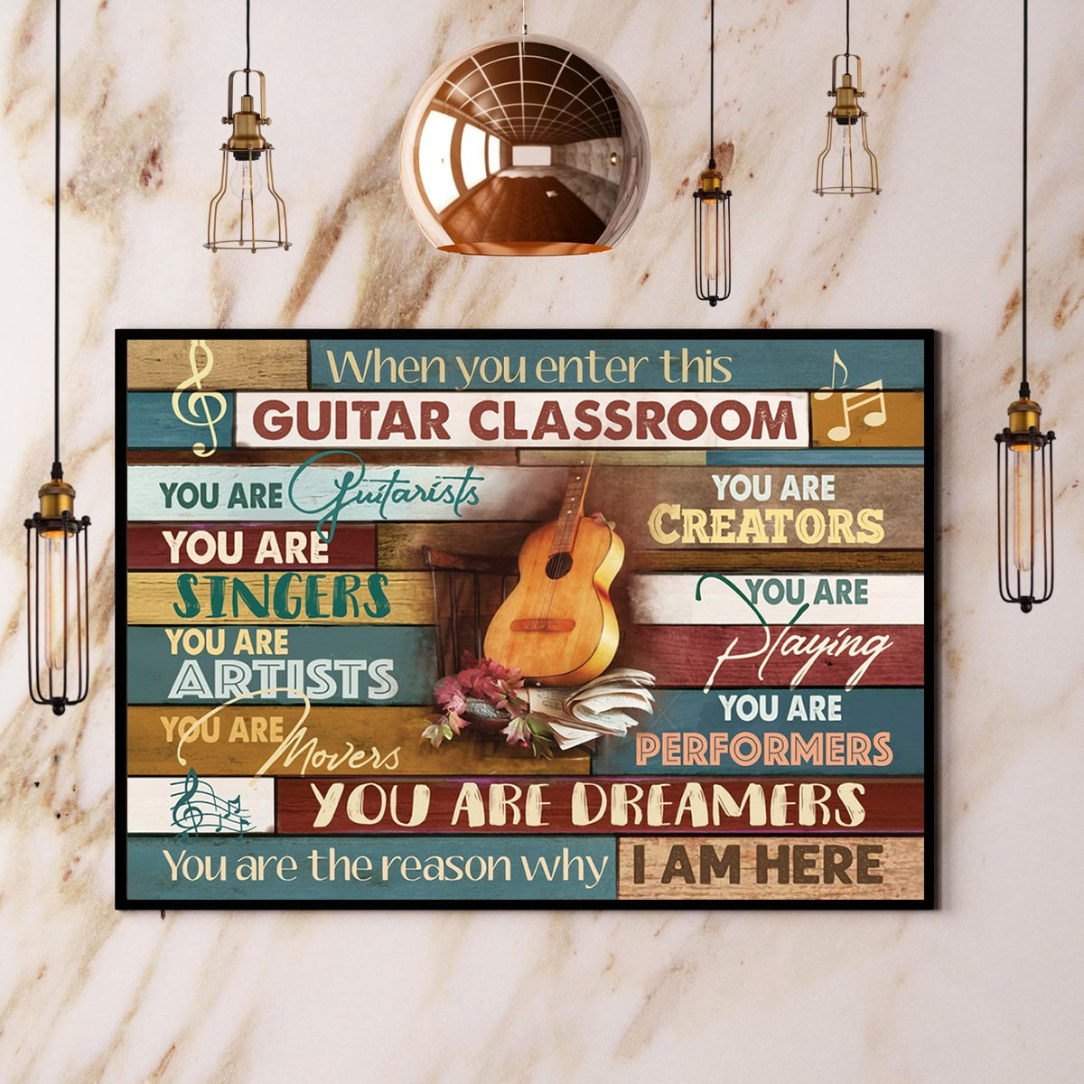 Guitar Music When You Enter This Guitar Classroomm Paper Poster No ...