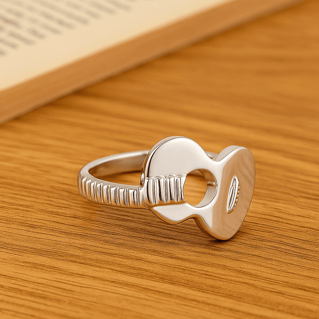 Guitar Musical Ring 925 Sterling Silver Streetwear Band Gothic Ring ...