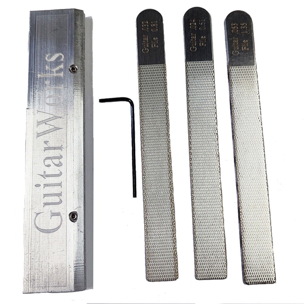 Guitar Nut Files and Fret Crowning Tool Set 4PCS Steel Luthier Repair ...