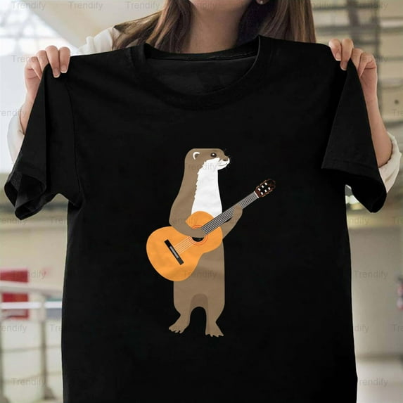 Guitar Otter Animal Kids Guitarist Gift Men Art H39615 Unisex T-Shirt ...