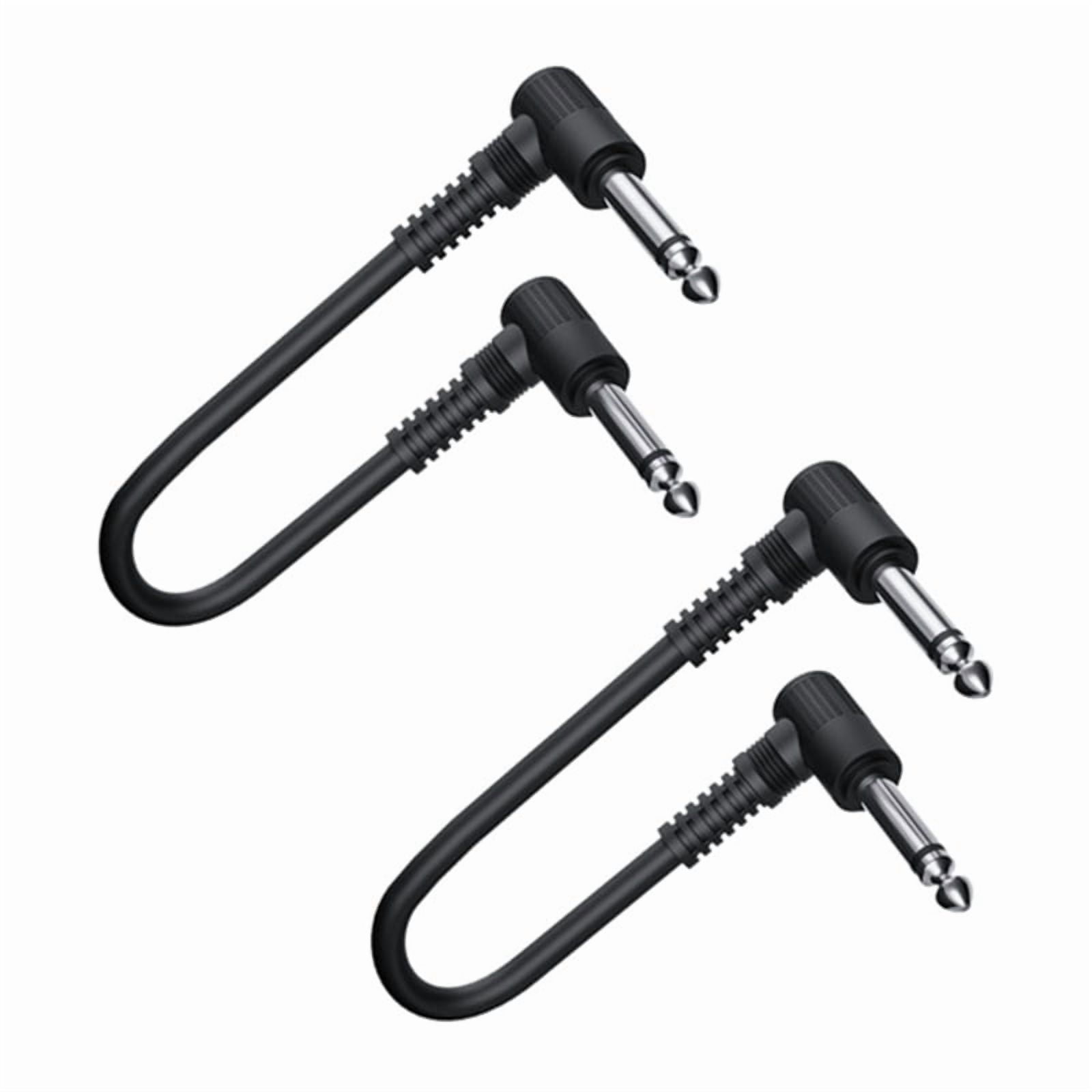 Guitar Patch Cables 11.8Inch Right Angle Instrument Connectors Cord For ...
