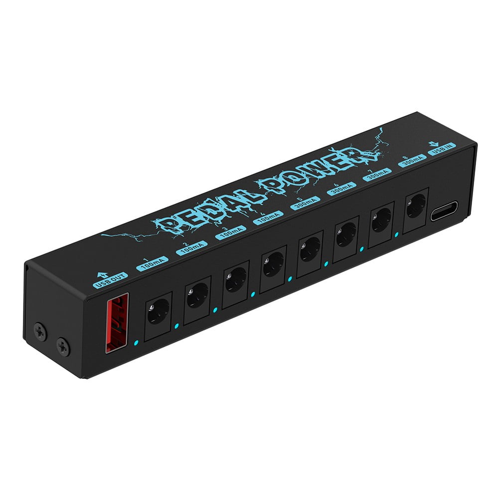 Guitar Pedals Power Supply 5V With 8 Outputs Portable Pedalboard Power ...
