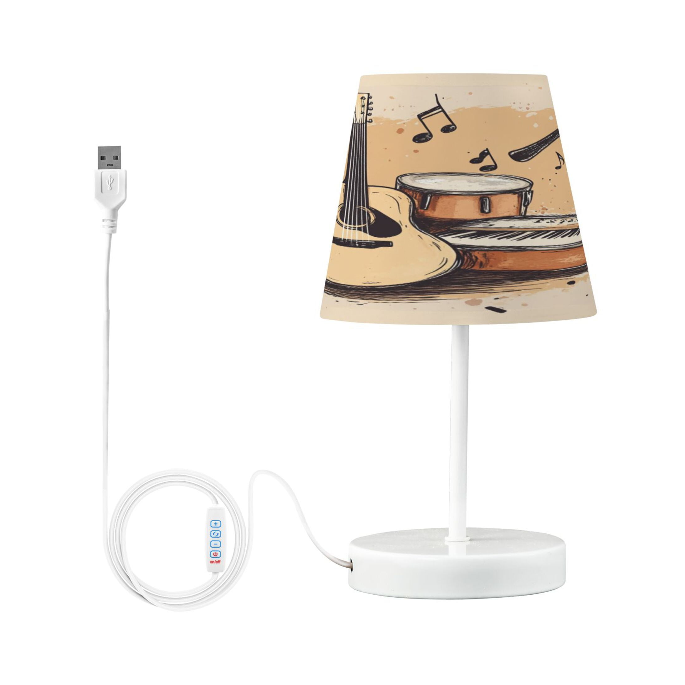 Guitar Piano Marimba Drum Desk Lamp LED Table Nightstand Lamps with 3 ...
