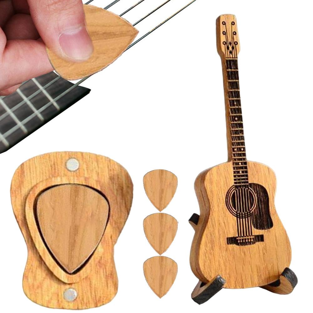 Guitar Pick Box, Unique Guitar Picks Storage Case, Wooden Guitar Pick ...